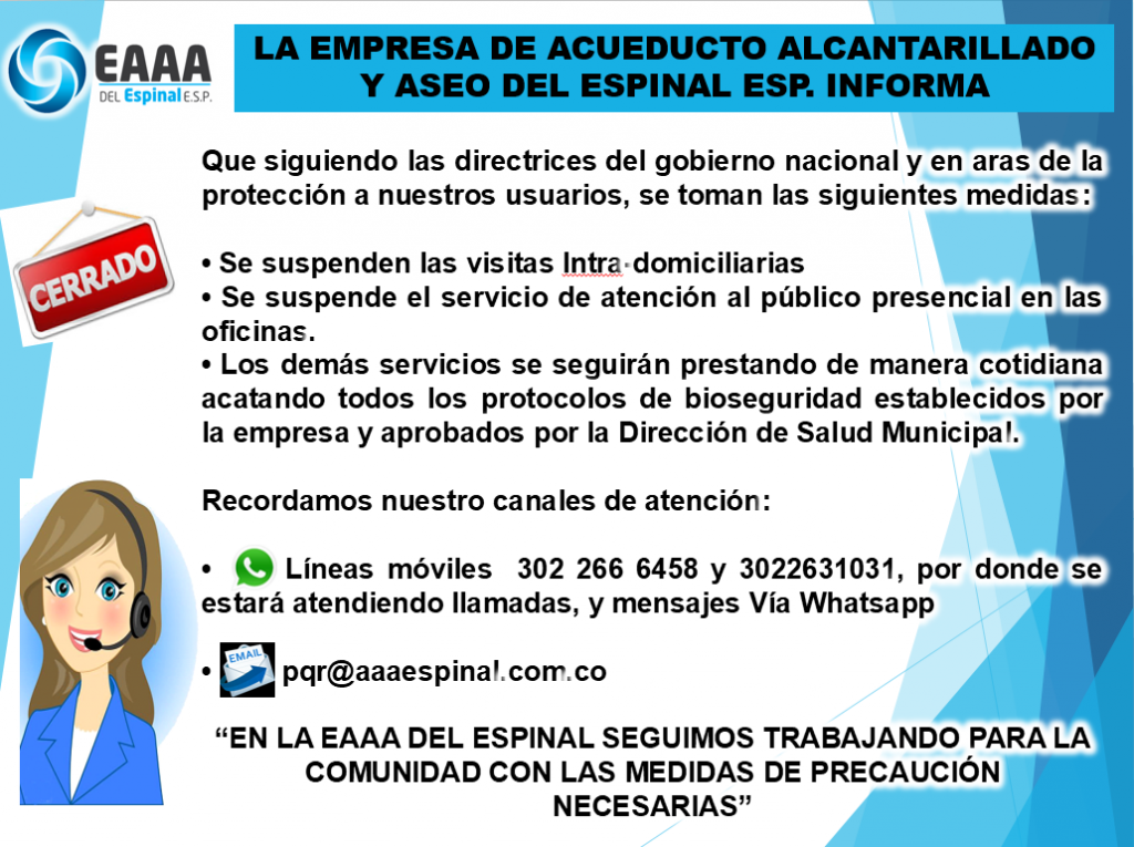 Canales de atención virtual – EAAA del Espinal E.S.P